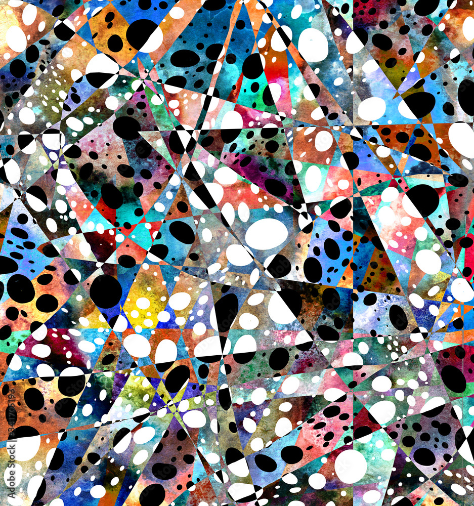 Dots pop textured splash doodle, naive motive on grunge paper texture ...