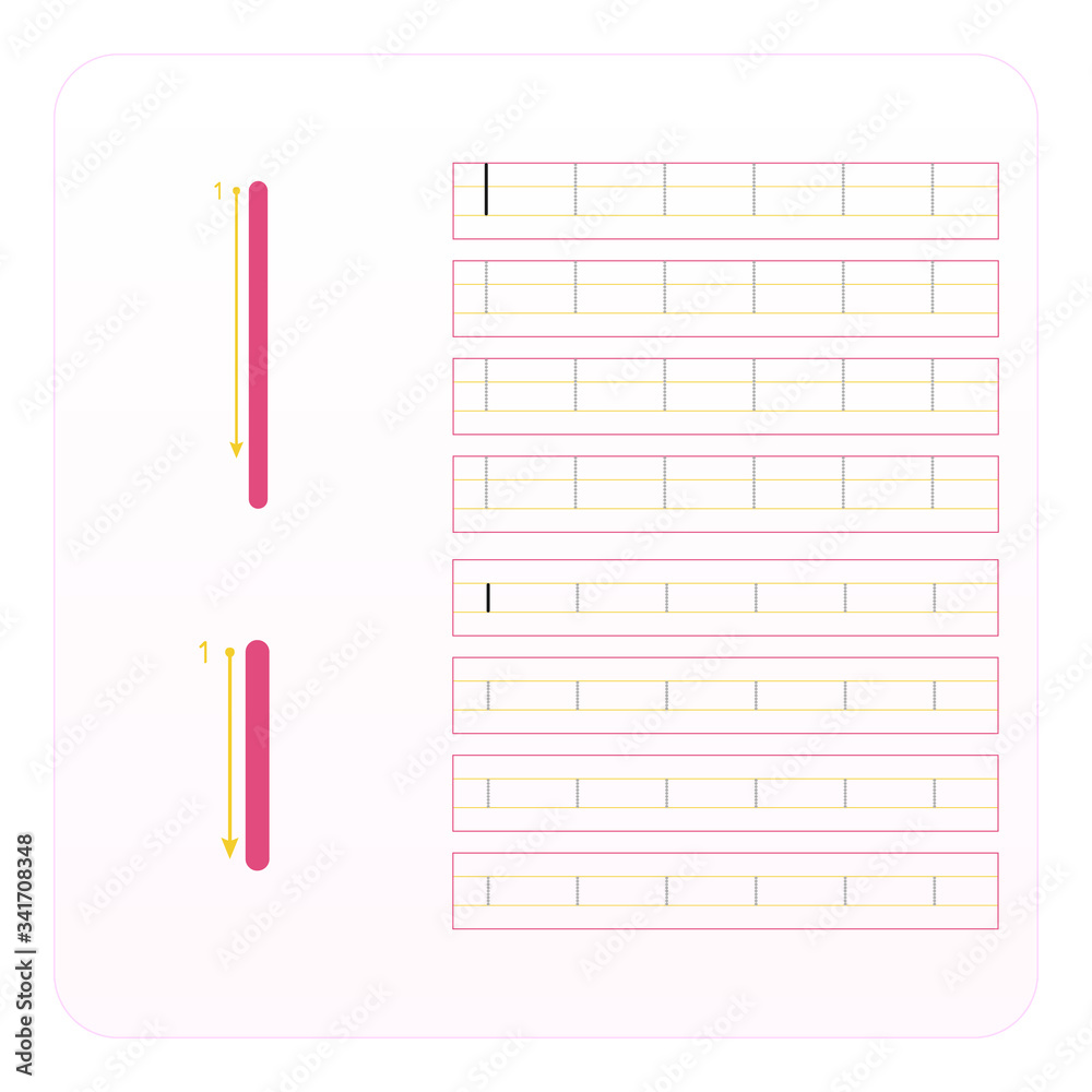Writing practice letter I printable, kindergarten kids to improve basic ...