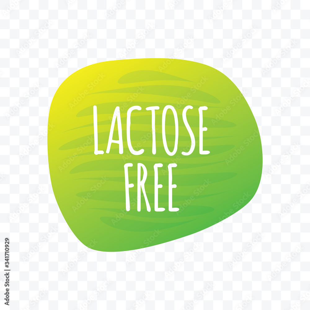 Lactose free vector icon. Isolated label sign on transparent background ...