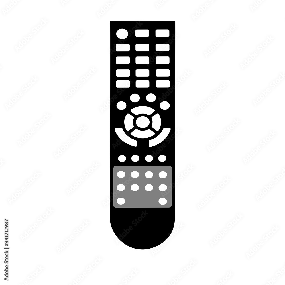 Remote control icon on white background. Silhouette vector design ...
