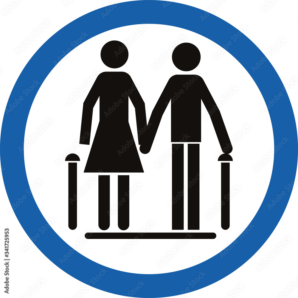 Warning sign on escalator. Escalator rules of conduct sign. Stock ...