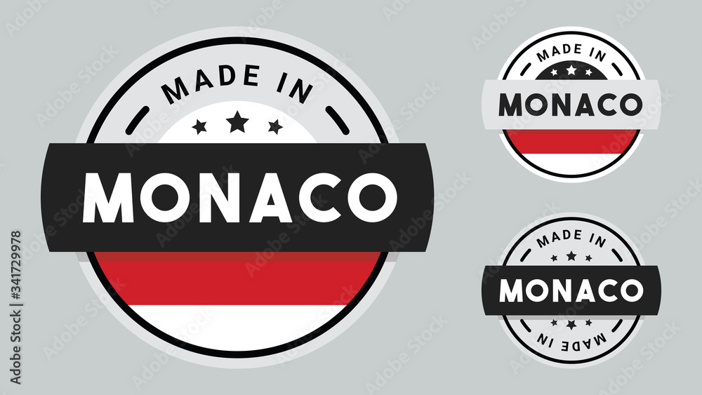 Made in Monaco collection for label, stickers, badge or icon with ...