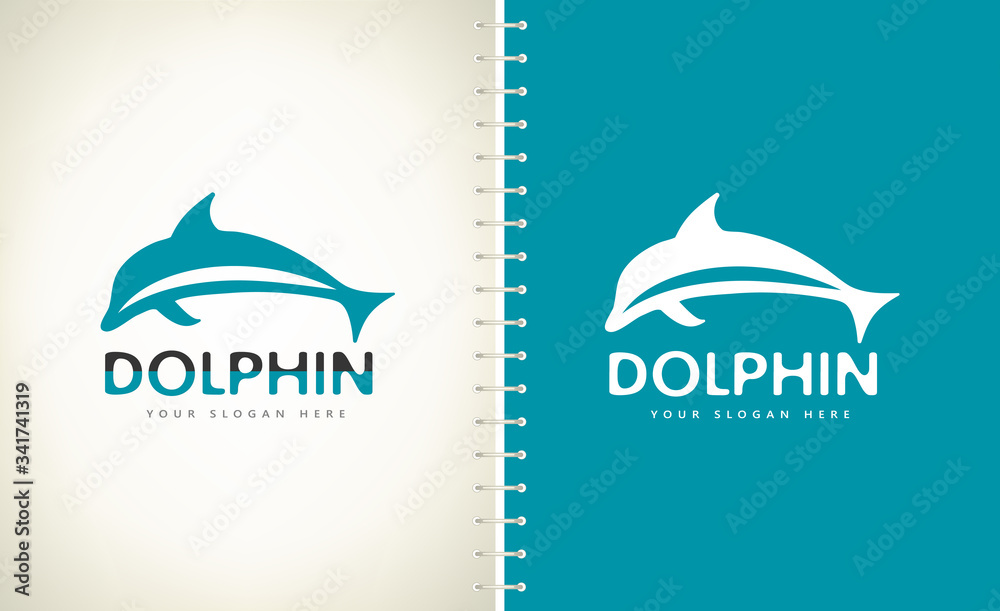 Dolphin logo vector. Underwater animal mammals. Stock Vector | Adobe Stock
