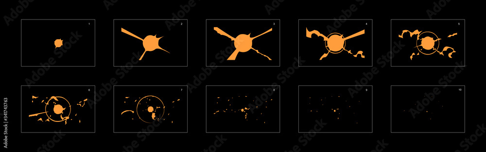Shine dust exploration animation effect sprite sheet. Dust animation ...