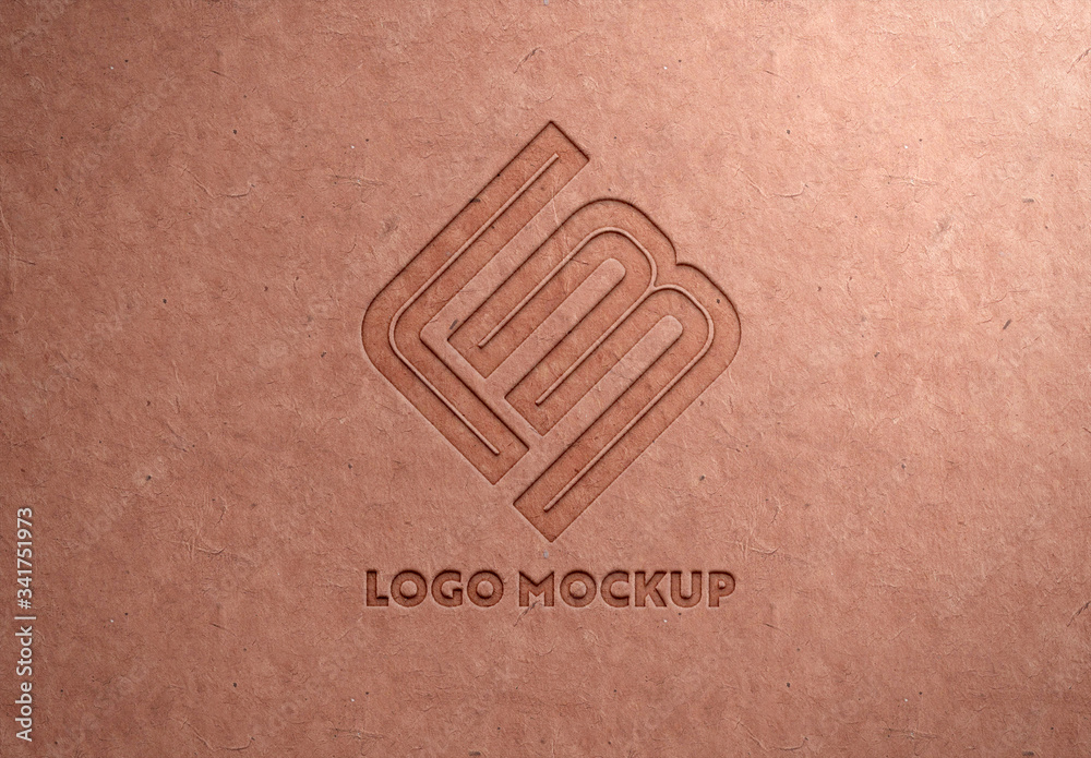 Debossed Logo on Recycled Paper Texture Mockup Stock Template | Adobe Stock
