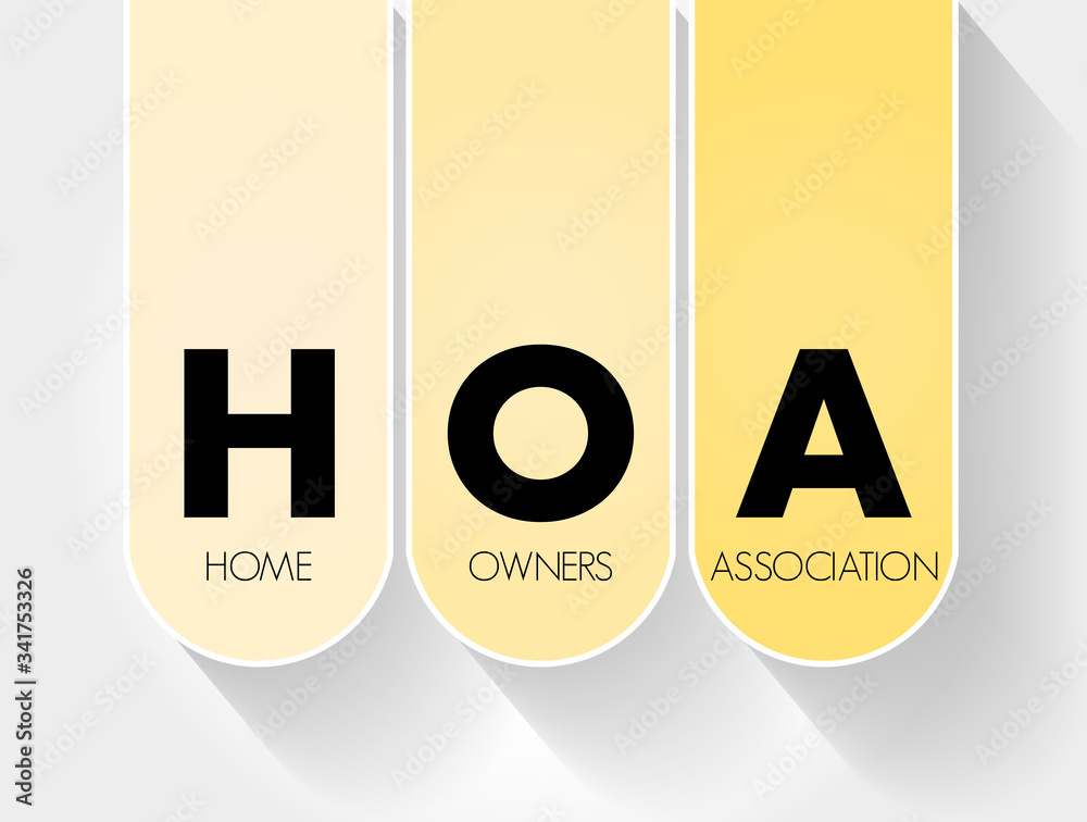 HOA - Homeowners Association acronym, business concept background Stock ...