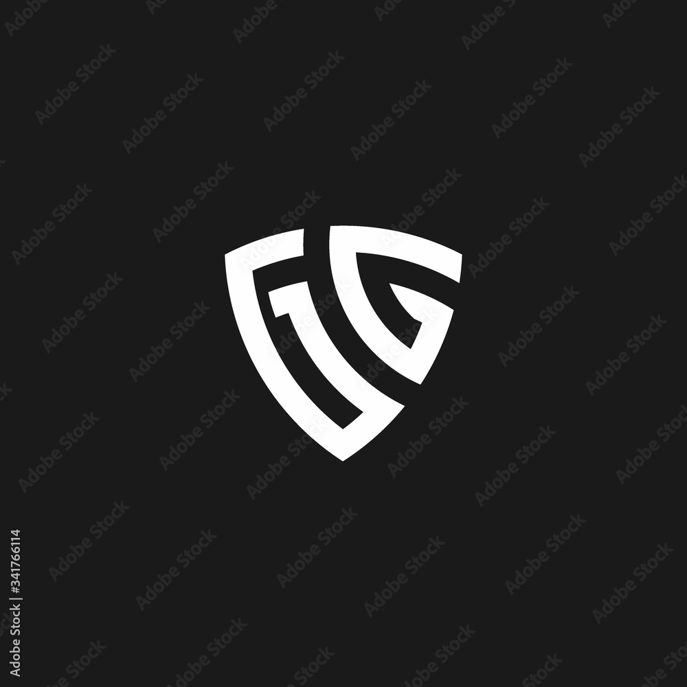 GG monogram logo with shield shape Stock Vector | Adobe Stock