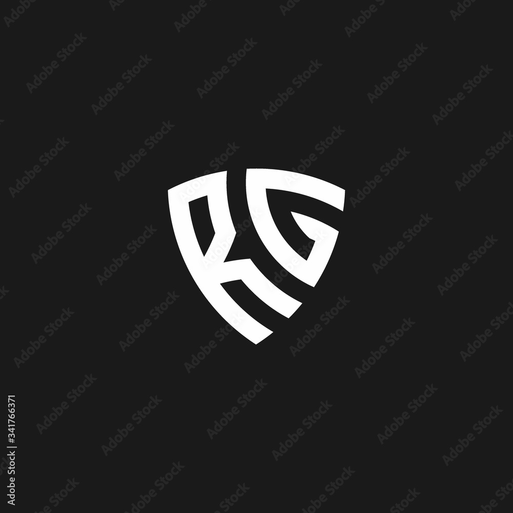 RG monogram logo with shield shape Stock Vector | Adobe Stock