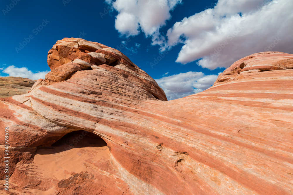 The Striated Sandstone Slickrock of Fire Wave in Fire Valley, Valley of ...