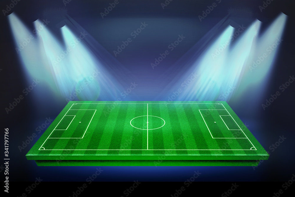 Perspective of football field, Soccer field collection. Football ...