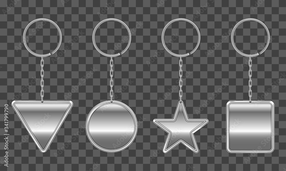 Silver Keychain Holder Trinket For Key With Metal Chain And Ring