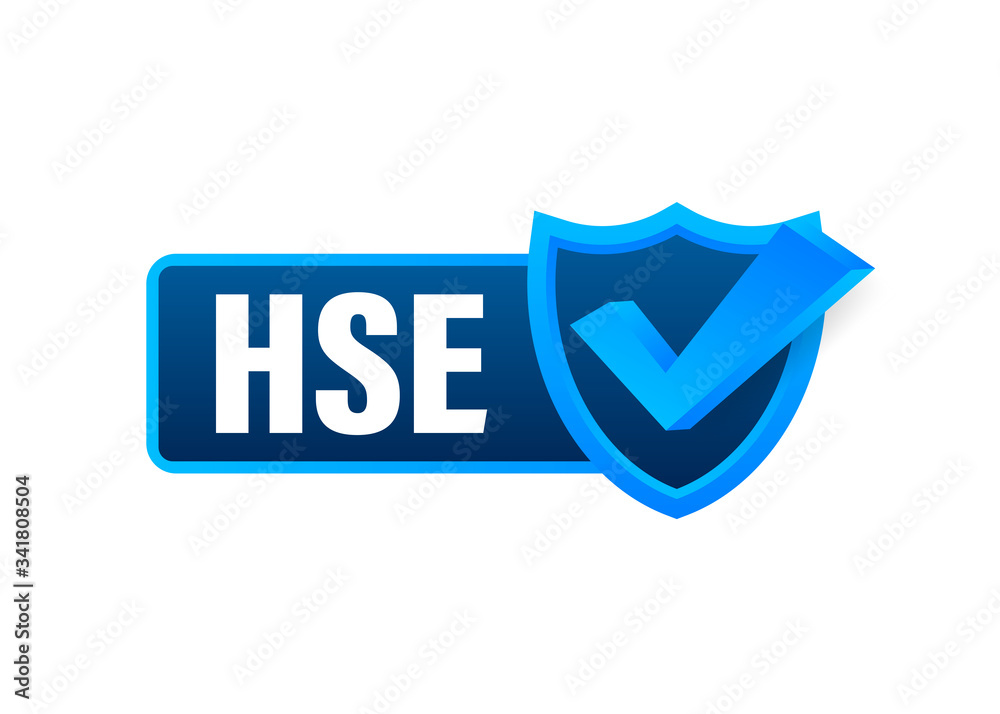 HSE label. Health, Safety, Environment. Icon design. Work safety ...
