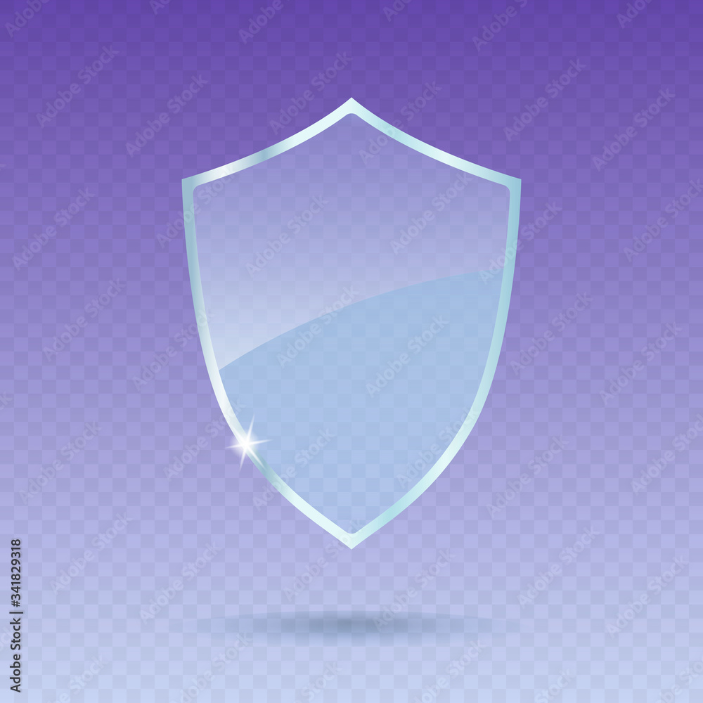 Realistic glossy guard shield isolated on transparent background ...