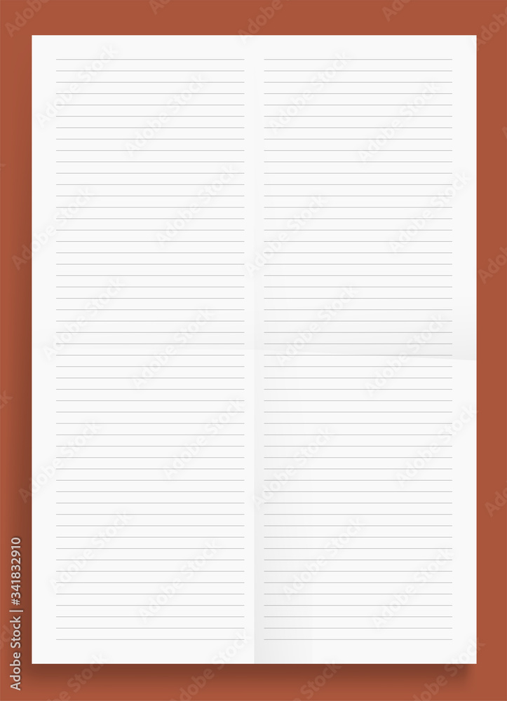 crumpled Standart two lined column blank series A4 format paper size ...