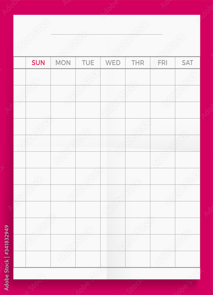 crumpled Standart blank weekly planner series A4 format paper size ...