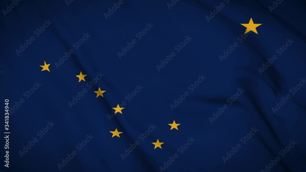 alaska flag is waving 3D animation. Alaska state flag waving in the ...