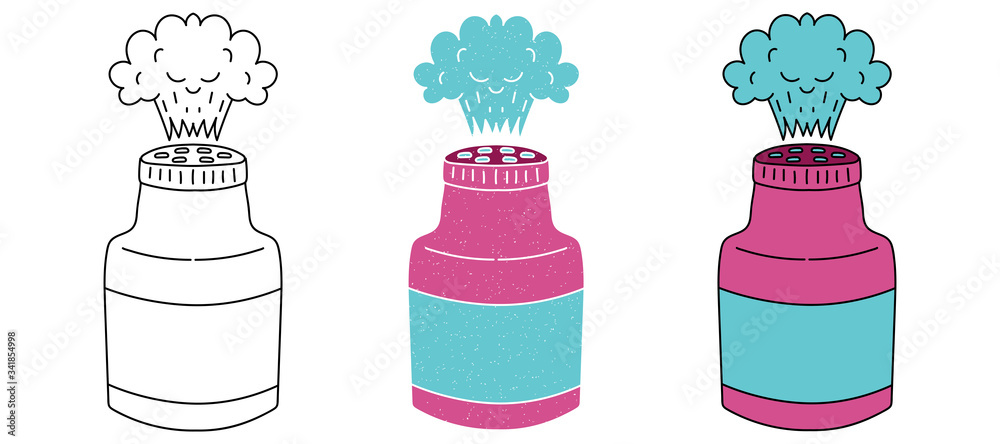 baby powder vector design. black and white. digital hand drawn. grain ...