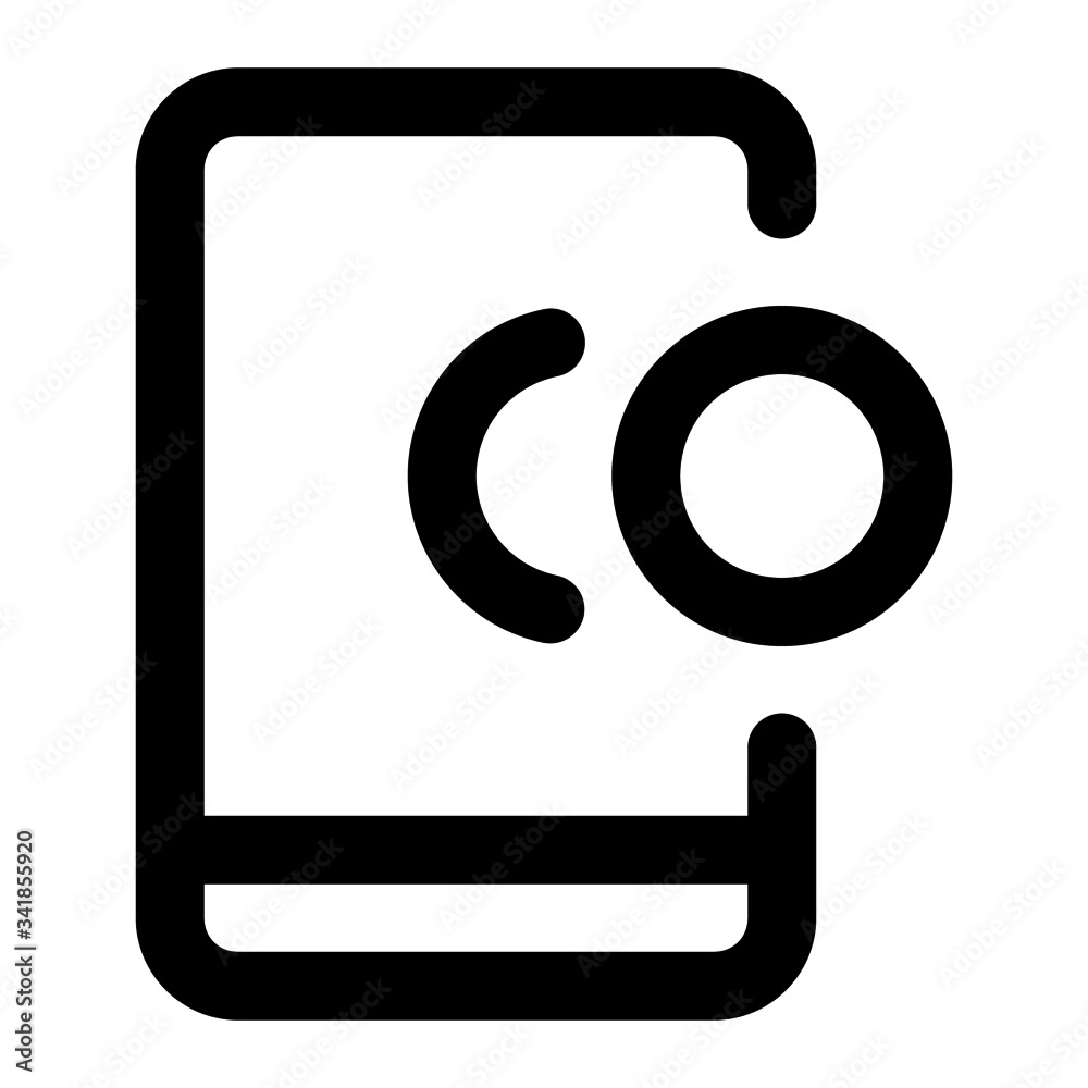Mobile payment. Icon with outline style, perfect pixels and base size ...
