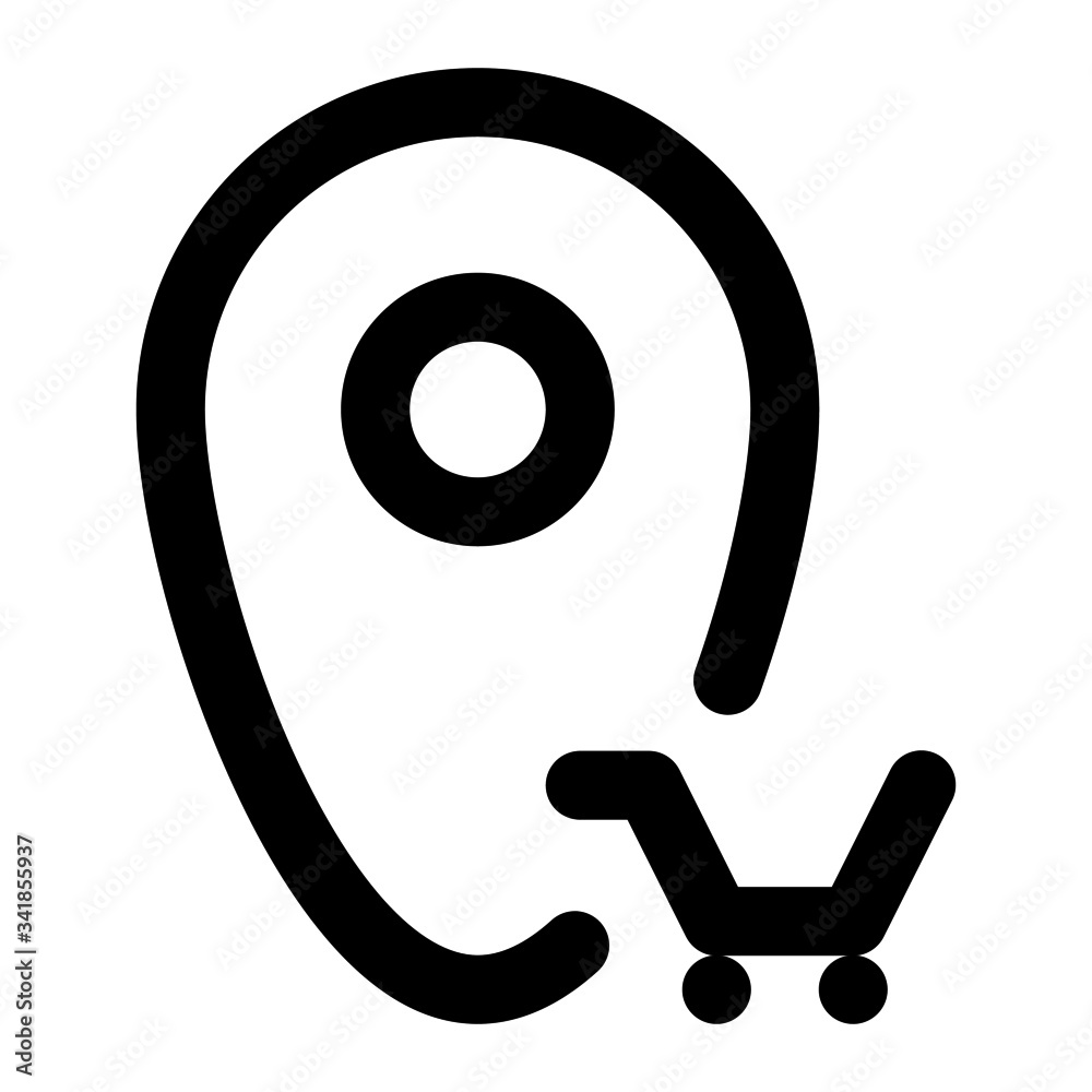 Nearest store. Icon with outline style, perfect pixels and base size of ...