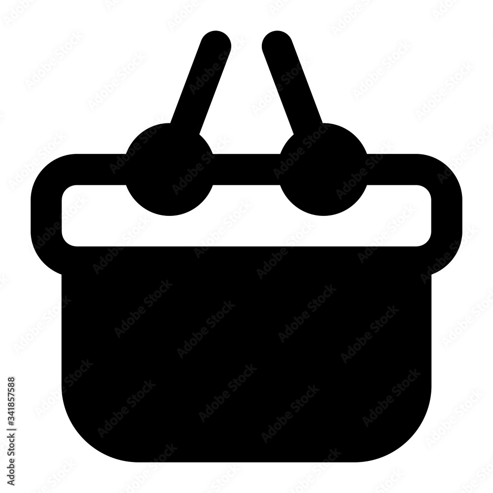 Supermarket basket. Icon with outline style, perfect pixels and base ...