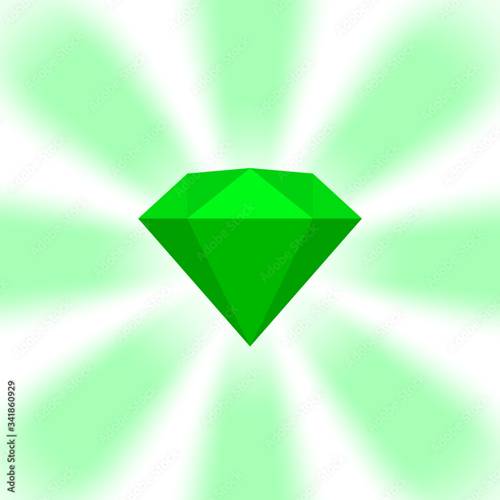 green diamond gemstone on zoom comics, green flat diamonds jewelry icon ...