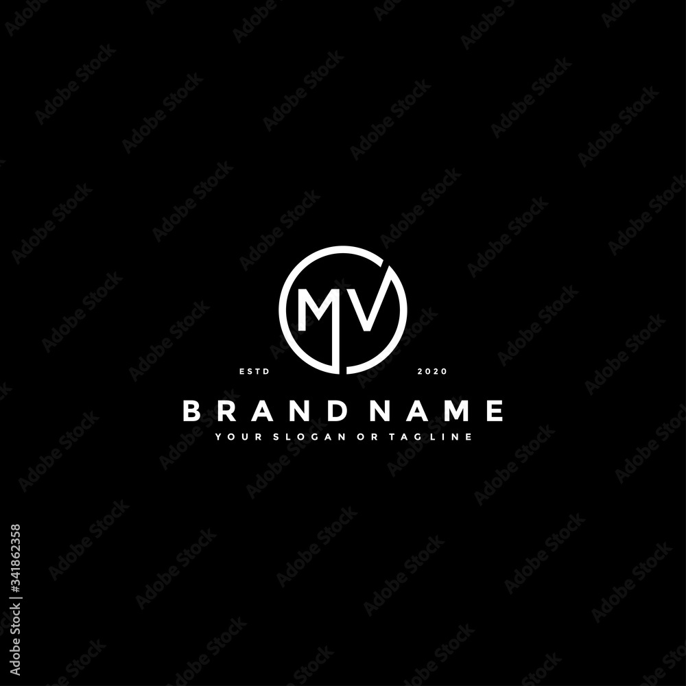 letter MV logo design vector Stock Vector | Adobe Stock