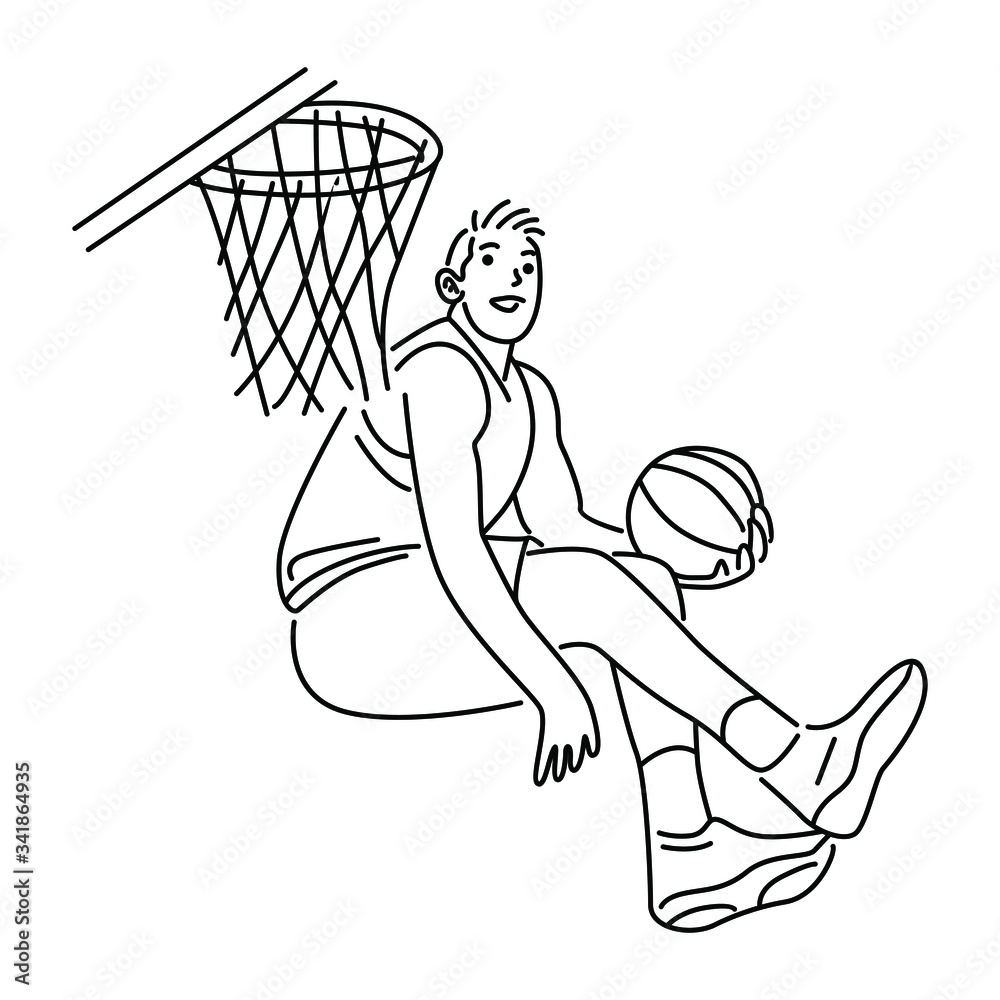 Basketball Player Dunking Drawing