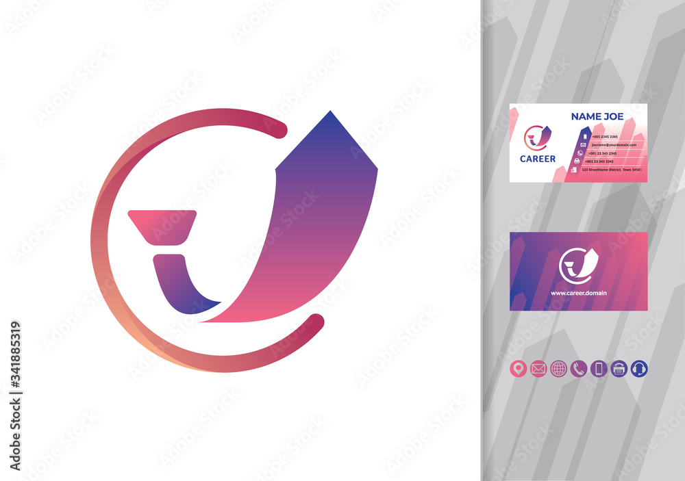 Job Career logo - business card design vector Stock Vector | Adobe Stock