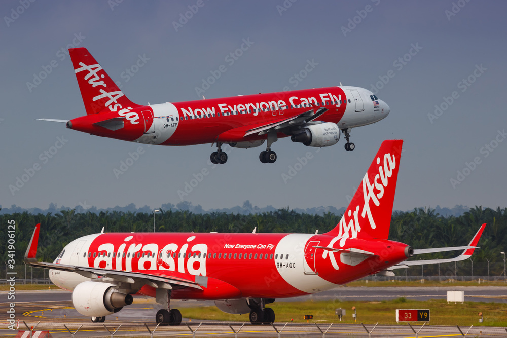 Air Asia Airbus A320 airplane at Kuala Lumpur airport Stock Photo ...