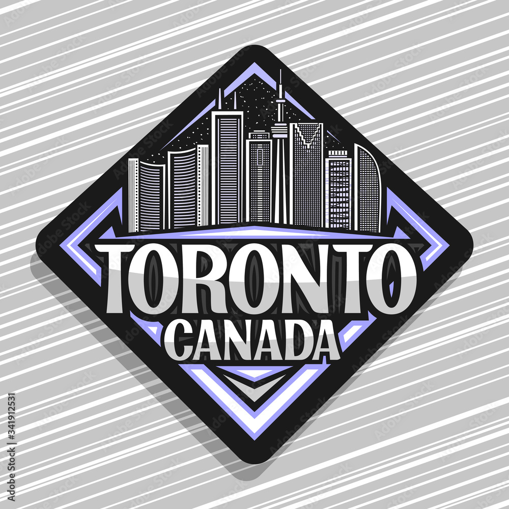 Vector logo for Toronto, black decorative road sign with line ...