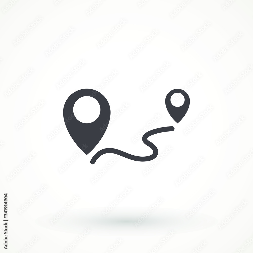 Vektorová grafika „Navigation vector icon. GPS navigation . Distance ... Vektorová grafika „Navigation vector icon. GPS navigation . Distance ...