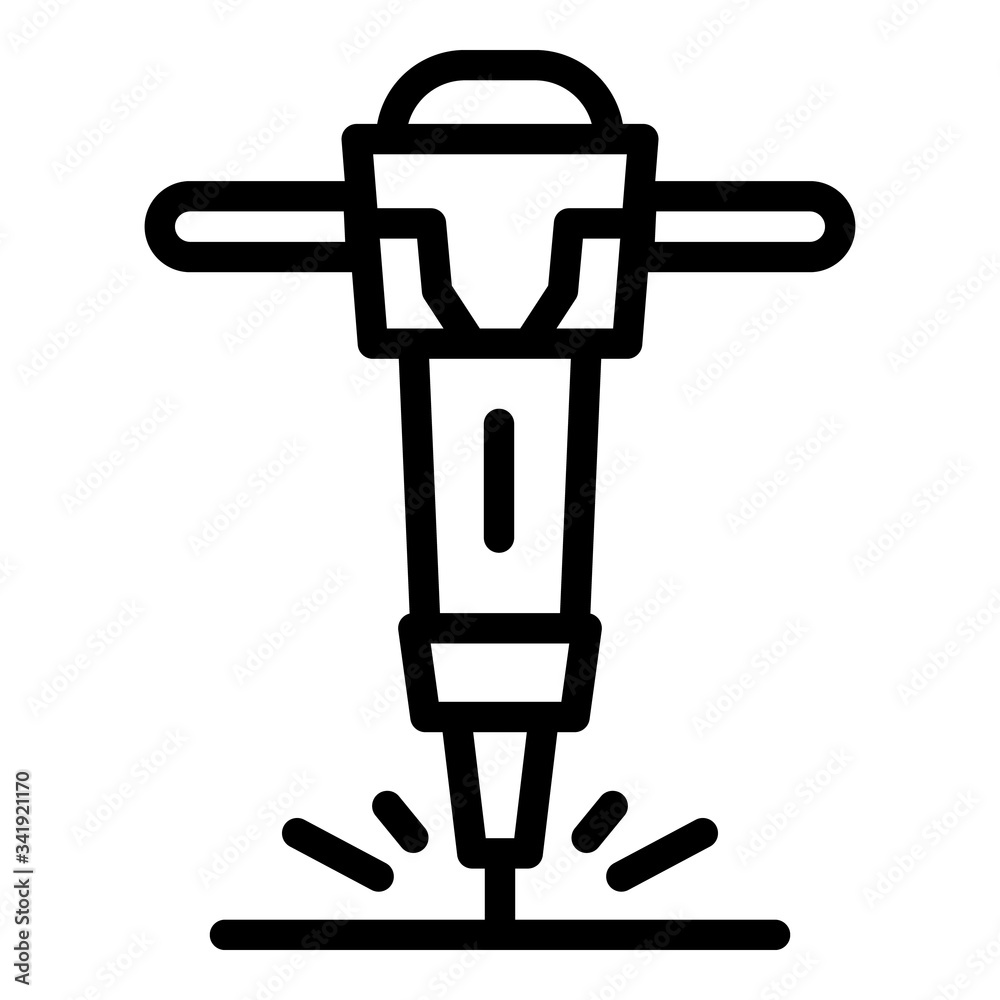 Demolition drilling machine icon. Outline demolition drilling machine vector icon for web design ...