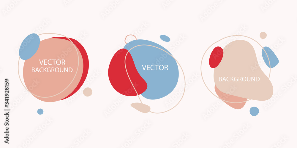 Vector set of abstract creative backgrounds in minimal style with copy ...