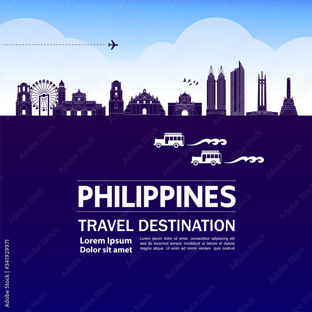 Philippines travel destination grand vector illustration. Stock Vector ...