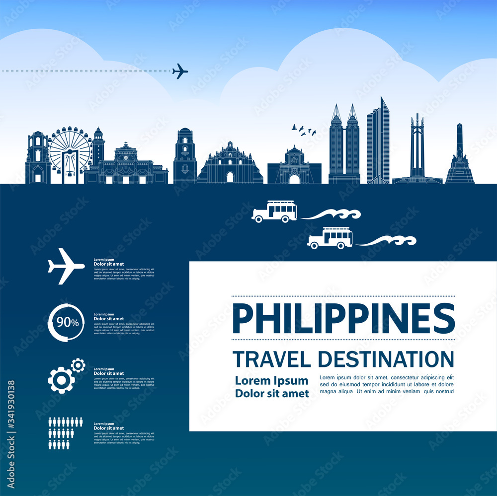 Philippines travel destination grand vector illustration. Stock Vector ...