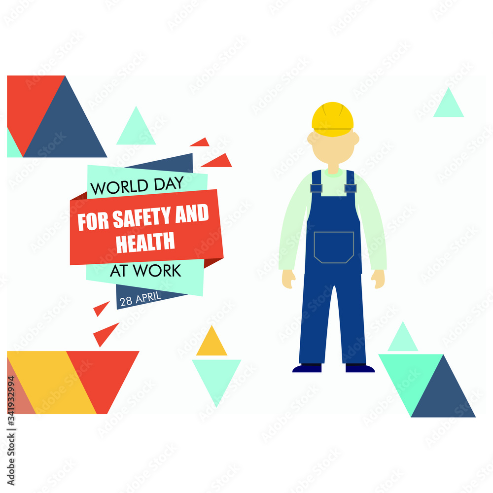 Vetor de Vector concept of the World Day for Safety and Health at Work ...