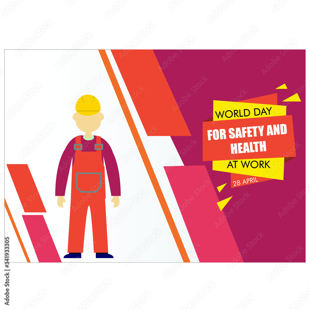 Vector concept of the World Day for Safety and Health at Work with ...