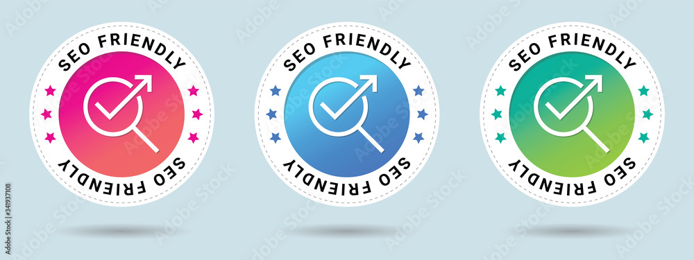 SEO friendly stamp vector illustration. Vector certificate icon. Set of ...