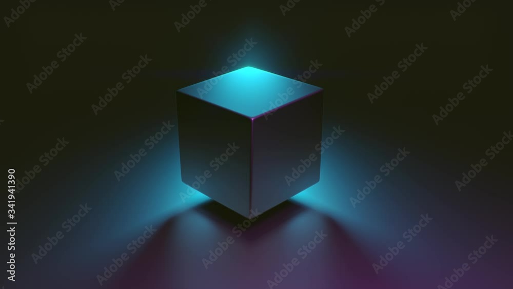 Vidéo Stock Abstract 3D render art of retro spinning geometric cube ...