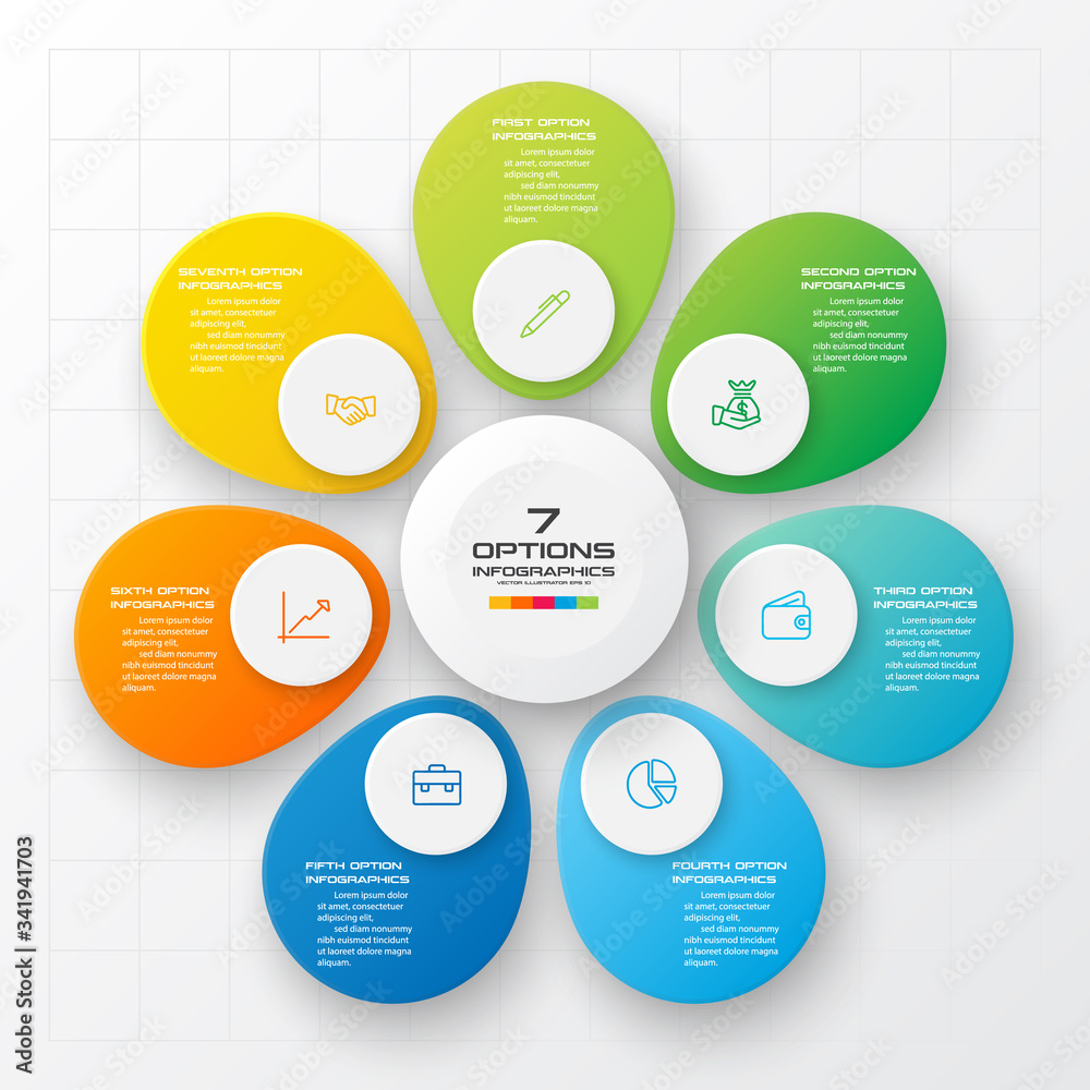 Business infographics 7 steps,Abstract design element,Vector ...