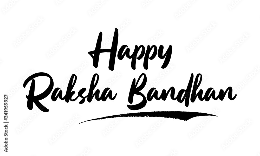 Grafika wektorowa Stock: Happy Raksha Bandhan Phrase Saying Quote Text ...