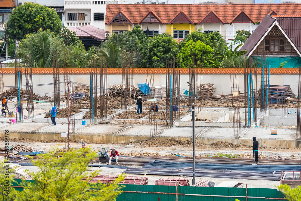 Bangkok, Thailand - March, 19, 2020 : Construction site of Wat Borom ...