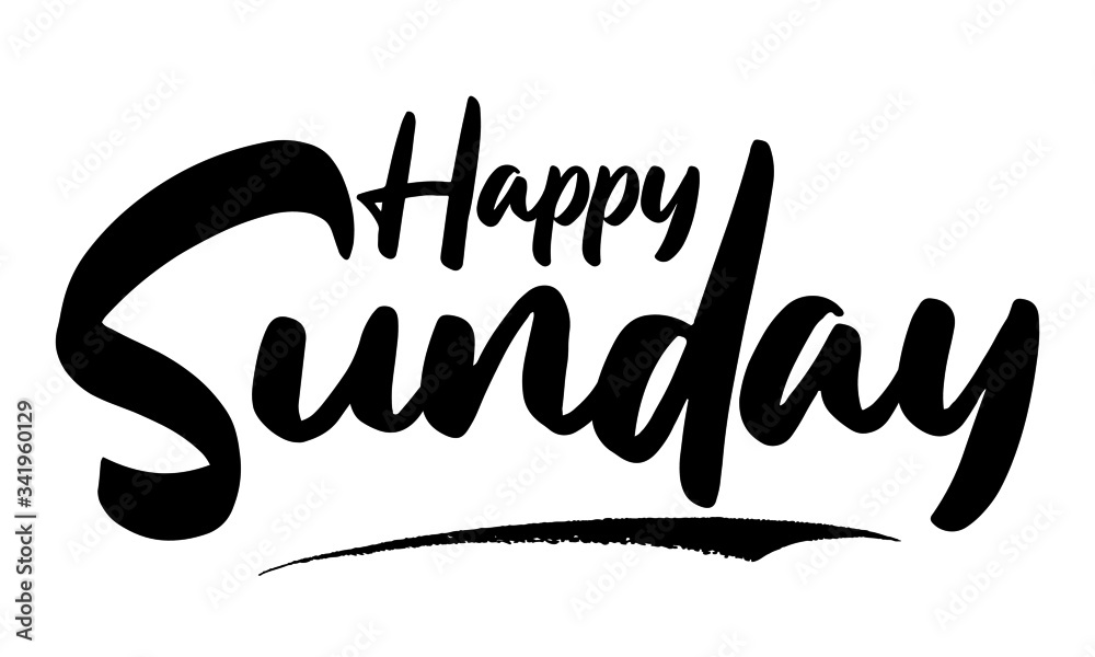 Happy Sunday Phrase Saying Quote Text or Lettering. Vector Script and ...