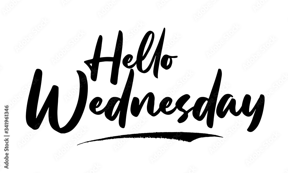 Hello Wednesday Calligraphy Black Color Text On White Background Stock ...