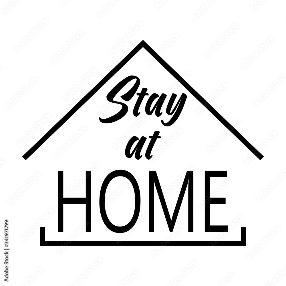 Please, stay at home poster design. Lettering typography design for ...