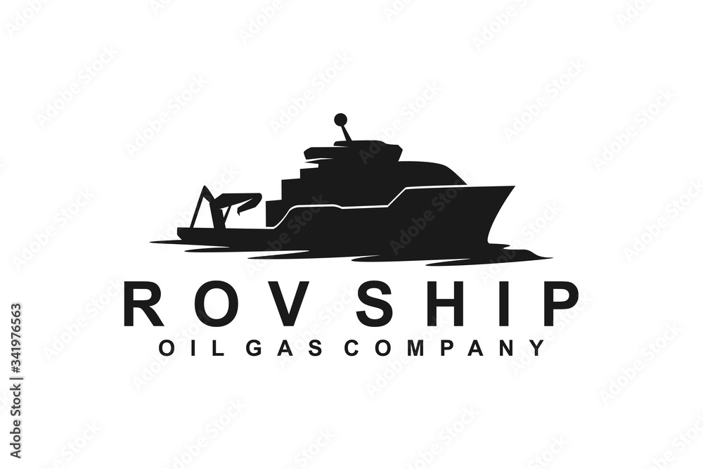 ROV Remotely operated underwater vehicle ship silhouette icon symbol ...
