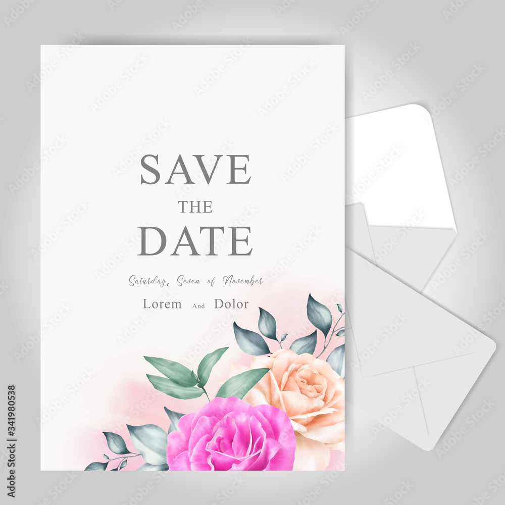 Editable wedding invitation card template with Elegant Floral Stock ...