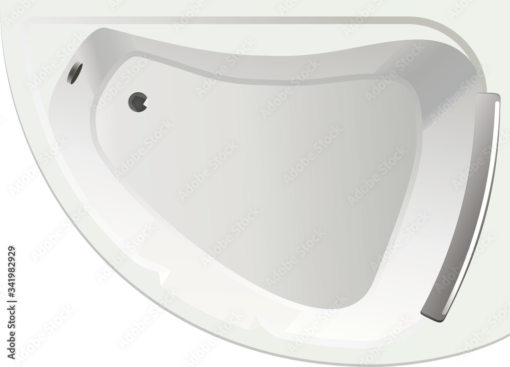 white corner bath top view vector image Stock Vector | Adobe Stock
