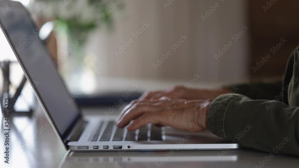 old business woman hands typing on laptop keyboard confident user in ...