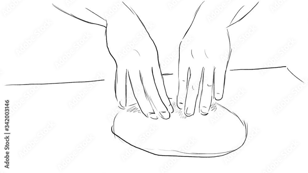 Step-by-step process of making pizza: kneading dough, forming pizza ...